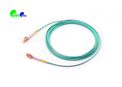 중국 10G 응용 데이타 센터를 위한 LC 10G 섬유 패치 코드 OM3 다중 모드 2.0 밀리미터 집코드 두 부분으로 된 OFNP 연한 녹청색이 에 대한 LC 판매용