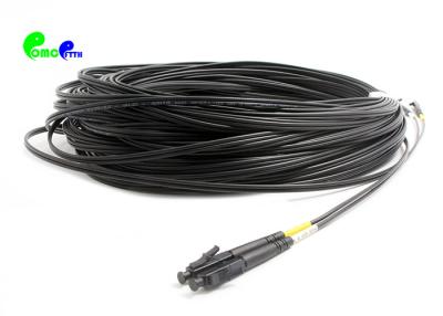 중국 OM4 LC - LC 까만 연결관 및 까만 OFNP 케이블을 가진 50/125 광섬유 헝겊 조각 케이블 쌍신회로 2.0mm 판매용