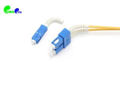 중국 가동 가능한 각 시동 LC UPC - 노란 LSZH를 가진 SC UPC 9/125μm 광섬유 헝겊 조각 케이블 G652D DX 판매용