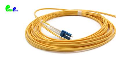 Cina OS2 LC UPC - la toppa della fibra di LC UPC cabla il giallo duplex IL<0.3dB di 10m G657A2 9 /125 LSZH in vendita