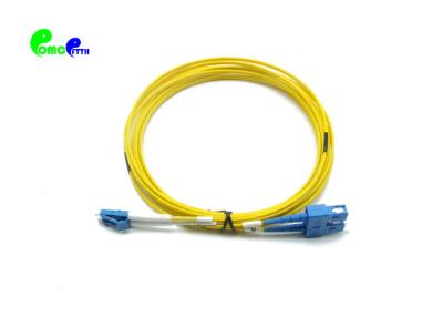 중국 SC UPC 단일모드 섬유 패치 케이블 두 부분으로 된 LSZH 노랑색 집코드 패치 코드에 대한 10M LC UPC 판매용