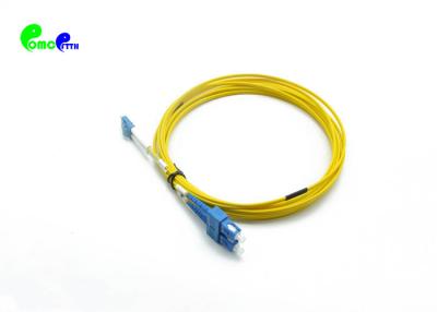 중국 SC UPC 단일모드 섬유 패치 케이블 두 부분으로 된 LSZH 노랑색 집코드 패치 코드에 대한 10M LC UPC 판매용