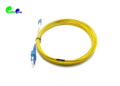 중국 SC UPC 단일모드 섬유 패치 케이블 두 부분으로 된 LSZH 노랑색 집코드 패치 코드에 대한 10M LC UPC 판매용