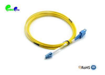 중국 SC UPC 단일모드 섬유 패치 케이블 두 부분으로 된 LSZH 노랑색 집코드 패치 코드에 대한 10M LC UPC 판매용
