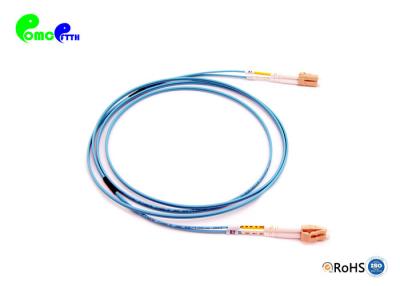 Cina Cavo LC/PC - cavo della toppa della fibra OM3 di toppa ottico OM3 50/125μm LSZH PC/di LC DX 2.0mm dell'acqua insensibile della curvatura in vendita