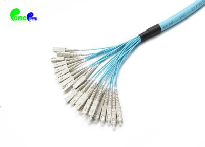 Cina Cavo di toppa pre-terminato OM3 24F 50 / 125μm SC UPC Fanout 2.0mm Cavo di toppa a fibra ottica con materiale Aqua LSZH in vendita