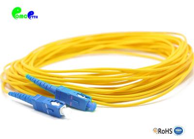Cina 9 Sc semplice UPC - fibra del μm 10m 2.0mm di /125 dello Sc UPC - giallo ottico del cavo G657A1 LSZH della toppa per l'applicazione di CCTC e di CATV in vendita