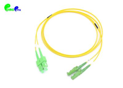 China 9 / 125μm Duplex 2.0mm E2000 APC - SC APC Fiber Optic Patch Cord OS2 G652D 3 Meters LSZH for sale