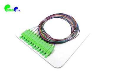 China IEC grade B1 Fiber Optic Pigtail Set 12pcs 12 colors SC APC G657A1 9 / 125μm 0.9mm 2M LSZH Loose buffer Easy to strip 1M for sale