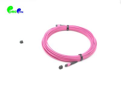 中国 24F OM4 MPOのトランク ケーブルのSenko MPOの女性- MPOの男性マゼンタLSZH 3.0mm ODケーブルのジャケットとの50/125μm 販売のため