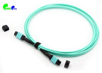 China Fêmea do cabo OM3 3.0mm 5M 50 do tronco de MPO/125μm 24F Senko MPO ao Aqua fêmea do cabo de MPO LSZH à venda