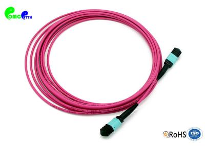 中国 MPOのトランク ケーブルOM4 24F 3.0mm 50/125μm MPO女性MPOパッチ ケーブルLSZHのバイオレットSenko 販売のため