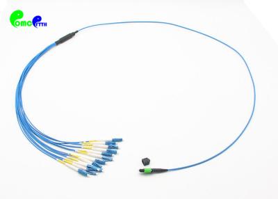China Homem do cabo MPO do tronco do Fanout 2.0mm MPO da manutenção programada 12F - cabo do chicote de fios do LC UPC com o de pequenas perdas super do cabo azul de LSZH à venda