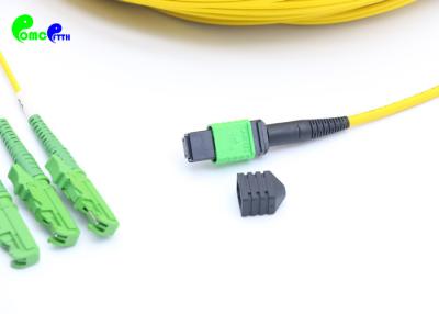 China 20 das fibras fêmea teminated da manutenção programada MPO do cabo do tronco pre - MPO ao conector máximo IL de E2000 APC 0.35dB com cor amarela à venda