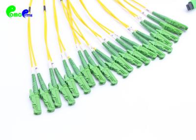 China 20 das fibras fêmea teminated da manutenção programada MPO do cabo do tronco pre - MPO ao conector máximo IL de E2000 APC 0.35dB com cor amarela à venda