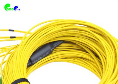 China 20 das fibras fêmea teminated da manutenção programada MPO do cabo do tronco pre - MPO ao conector máximo IL de E2000 APC 0.35dB com cor amarela à venda