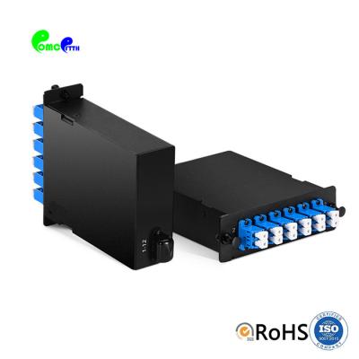 中国 SM OM3 OM4 OM5ケーブルが付いている12F MPOのパッチ盤LGXカセット 販売のため