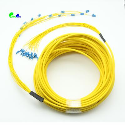 China 24 Kern-Monomode- Fanout-Faser-Optikverbindungskabel LC UPC beendete vor Kabel zu verkaufen