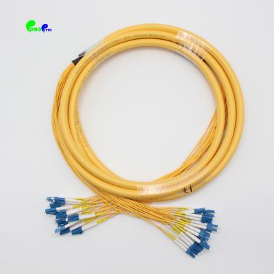 China 24 Kern-Monomode- Fanout-Faser-Optikverbindungskabel LC UPC beendete vor Kabel zu verkaufen