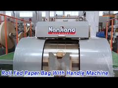 Automatic Roll Fed Paper Bag With Handle Machine 33 KW 110 Bags/Min