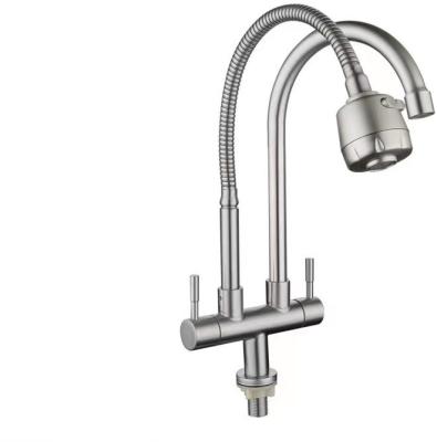 China Elegant Appearance Stainless Steel Kitchen Faucet With Ceramic Valve Core For Sophisticated Kitchen for sale