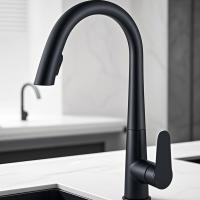 Quality Barss Bright Black Single Handle Kitchen Faucet Pull Down Special Surface for sale