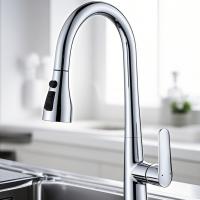 Quality Shiny Texture Kitchen Pull Down Faucet Stable Water Pressure No Dead Ends for sale