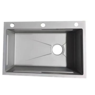 China Stainless Steel Single Bowl Kitchen Sink With Drainboard Heavy Duty 304 Stainless Steel Easy Clean Install for sale