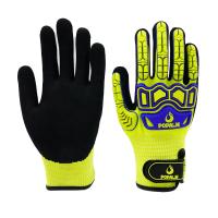 China 13 Gauge Cut Resistant Level C Sandy Nitrile Work Gloves for Construction Impact Protection for sale