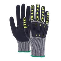 China 13 Gauge Cut Resistant Work Gloves Nitrile Palm Coated Touchscreen TPR Impact Protection CE Certified for sale