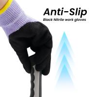 China Custom Logo A6 Nitrile Coated Cut Resistant Work Gloves 13 Gauge Touchscreen for sale