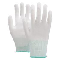 China 13 Gauge Lightweight Polyester White PU Coated Work Gloves for Assembly Handling for sale