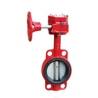 Cina SS304 Sedia della valvola del cancello antincendio sigillo di ferro rivestito eccentrico manuale Wafer di fuoco Valvola farfalla in vendita