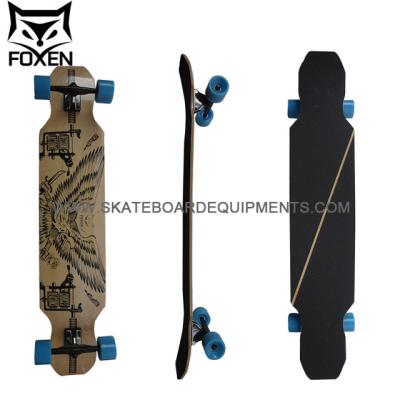 Cina 46*9.5inch 7 base canadese dell'argento dell'acero 7inch UB della piega e gancio brillante nero Longboard in vendita