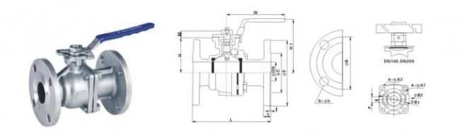 RF CF8 CF8M WCB Double Flange Floating Ball Valve Split Body Control Valve 0
