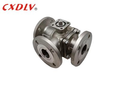 중국 ISO5211 TOP와 함께 3면 전체 포트 플랜지드 엔드 디버터 밸브 PN16 판매용