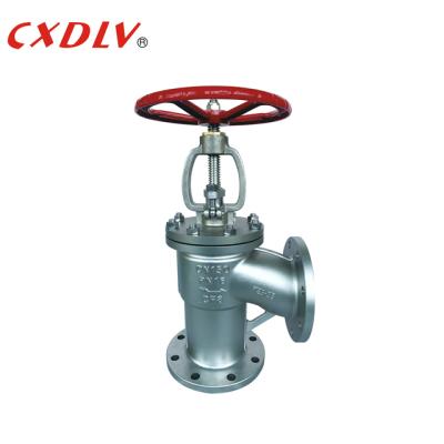 China Manual Operated Handle Wheel Angle Globe Valve with Flange Connection for Marine for sale