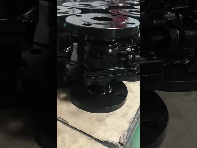 Valvola a sfera galleggiante in acciaio al carbonio Flusso completo Flancella fine con pad di montaggio azionato Per il trattamento delle acque reflue