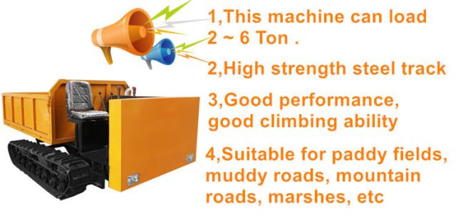 Hydraulic Crawler Mini Dumper Small Paddy Track Transporter operating in field conditions