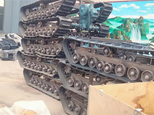Detailed shot of track undercarriage mechanism