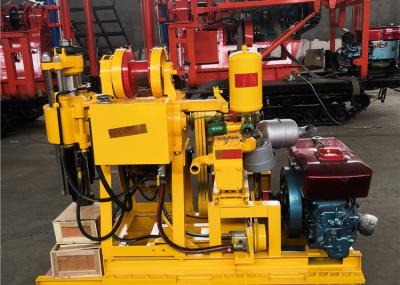 China 100 Meters Yellow Geological Drilling Rig Machine With Diesel Engine Power / 42mm Drilling Rod for sale