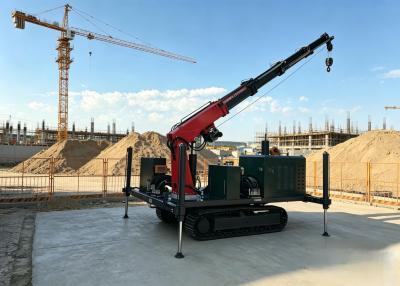 China 0-10tons Steel Crawler Chassis With 360° Rotating Lifting Boom for sale