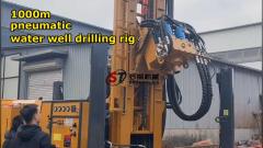 High-efficiency 1000m pneumatic water well drilling rig, stable performance for deep-hole water well