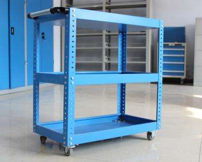 China 3 Tier 0.6mm-1.2mm Slim Rolling Storage Cart With Handle And Wheels for sale