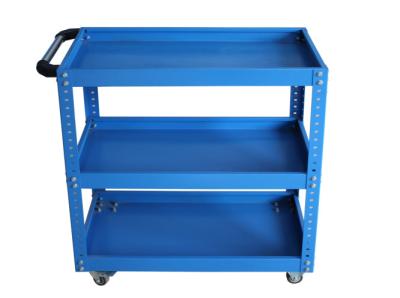 China 3 Tier 0.6mm-1.2mm Slim Rolling Storage Cart With Handle And Wheels for sale