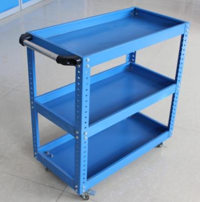 China 3 Tier 0.6mm-1.2mm Slim Rolling Storage Cart With Handle And Wheels for sale