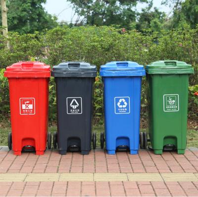 Cina 120L Outdoor plastic waste bin  hot sale trash can in vendita
