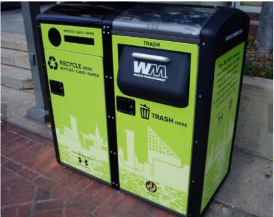 China Escaninhos de lixo espertos de aço inoxidável exteriores, lixo do EN 840 e escaninho de reciclagem automáticos à venda
