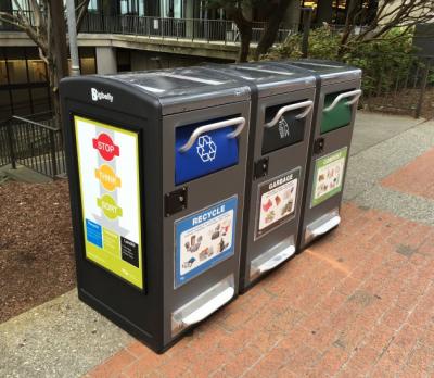 China Escaninhos de lixo espertos de aço inoxidável exteriores, lixo do EN 840 e escaninho de reciclagem automáticos à venda