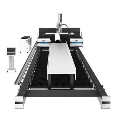 China Kebei Factory 30kw Fiber Laser Tube Cutting Machine  Iron Pipe Cutter Channel Steel 3d 5-Axis Head Bevel Cutting Fiber Laser Cutting Machine 12kw/20kw for sale